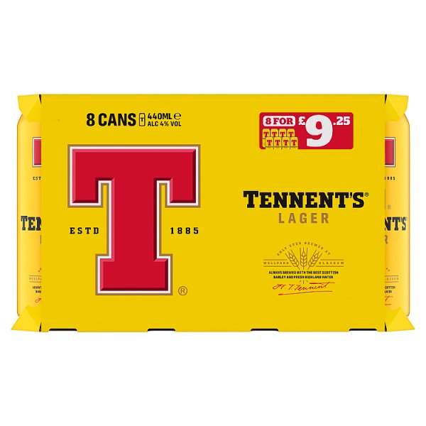 Tennent's Lager 8x440ml [PM £9.49 – Customer Support