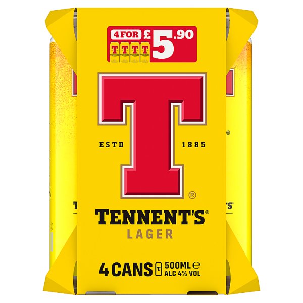 Tennent's Lager 4 x 500ml – A&A Stores